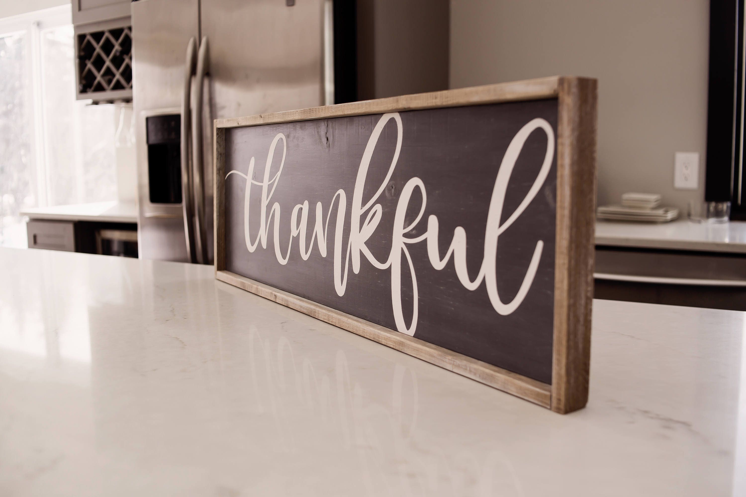 Wooden Thankful Sign | Thankful Sign | Farmhouse Decor | Rustic Decor ...