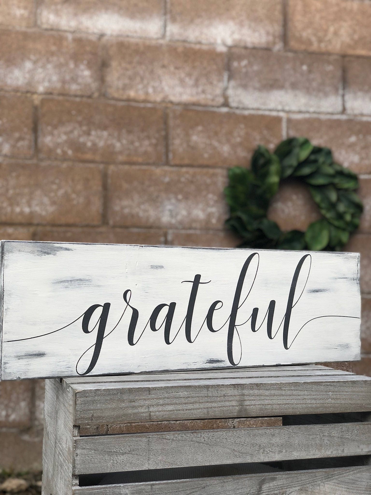 Grateful Wood Sign Fall Decor Distressed Fall Sign - Etsy