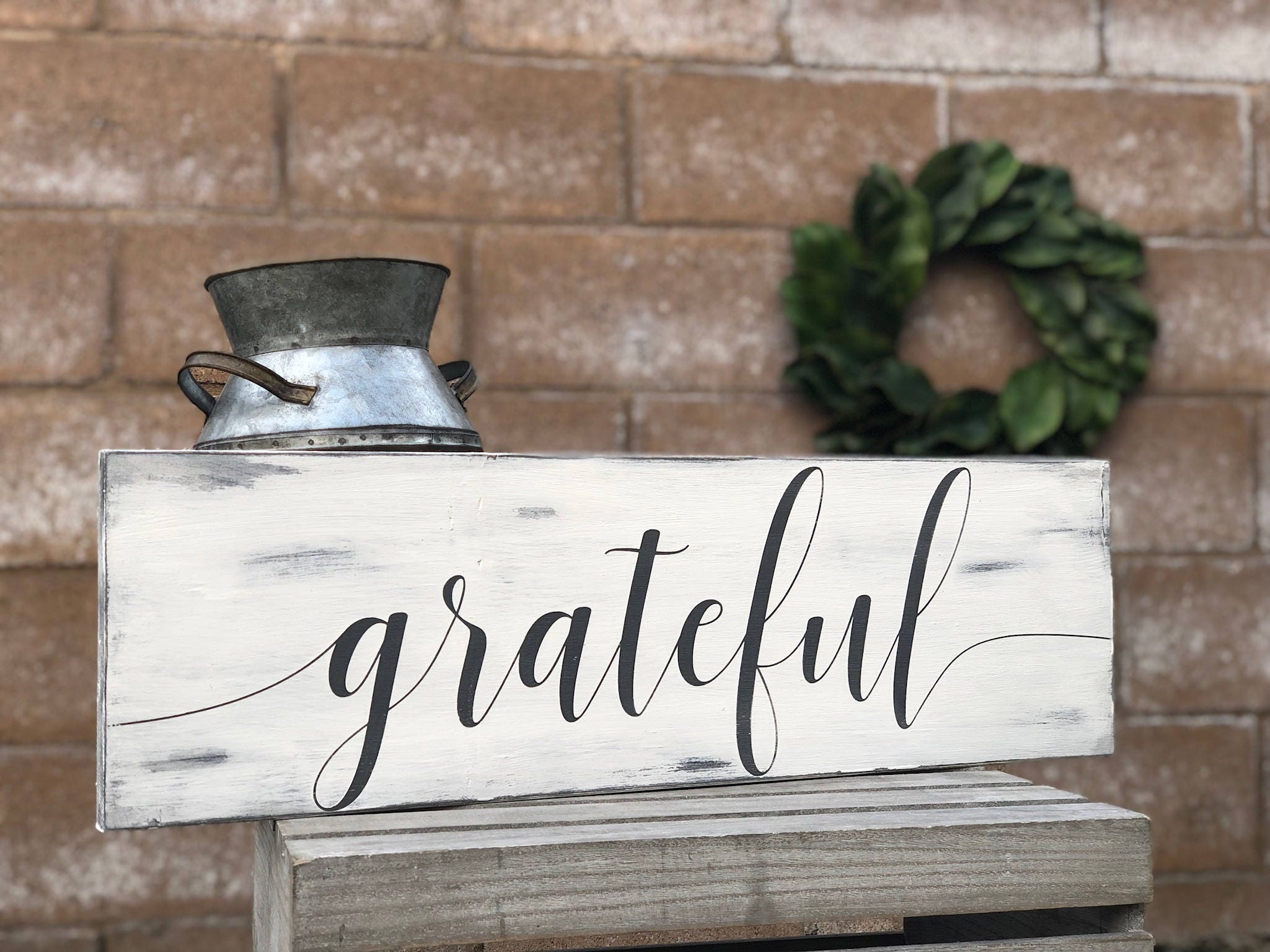 Grateful Wood Sign Fall Decor Distressed Fall Sign - Etsy