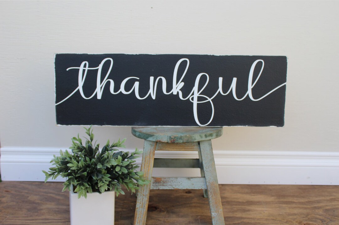 Thankful Sign | Thankful Wooden Sign | Wooden Thankful Sign ...