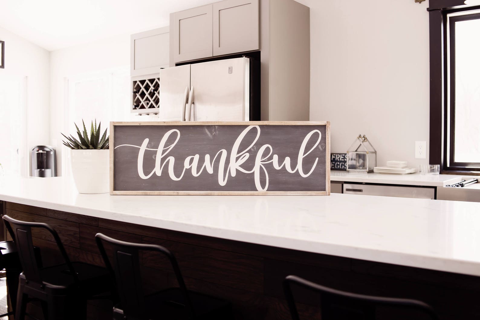 Wooden Thankful Sign | Thankful Sign | Farmhouse Decor | Rustic Decor ...