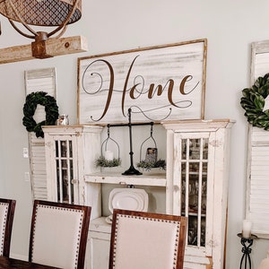 Large Home Sign | Framed Home Sign | Wood Sign | Farmhouse Home | Large ...