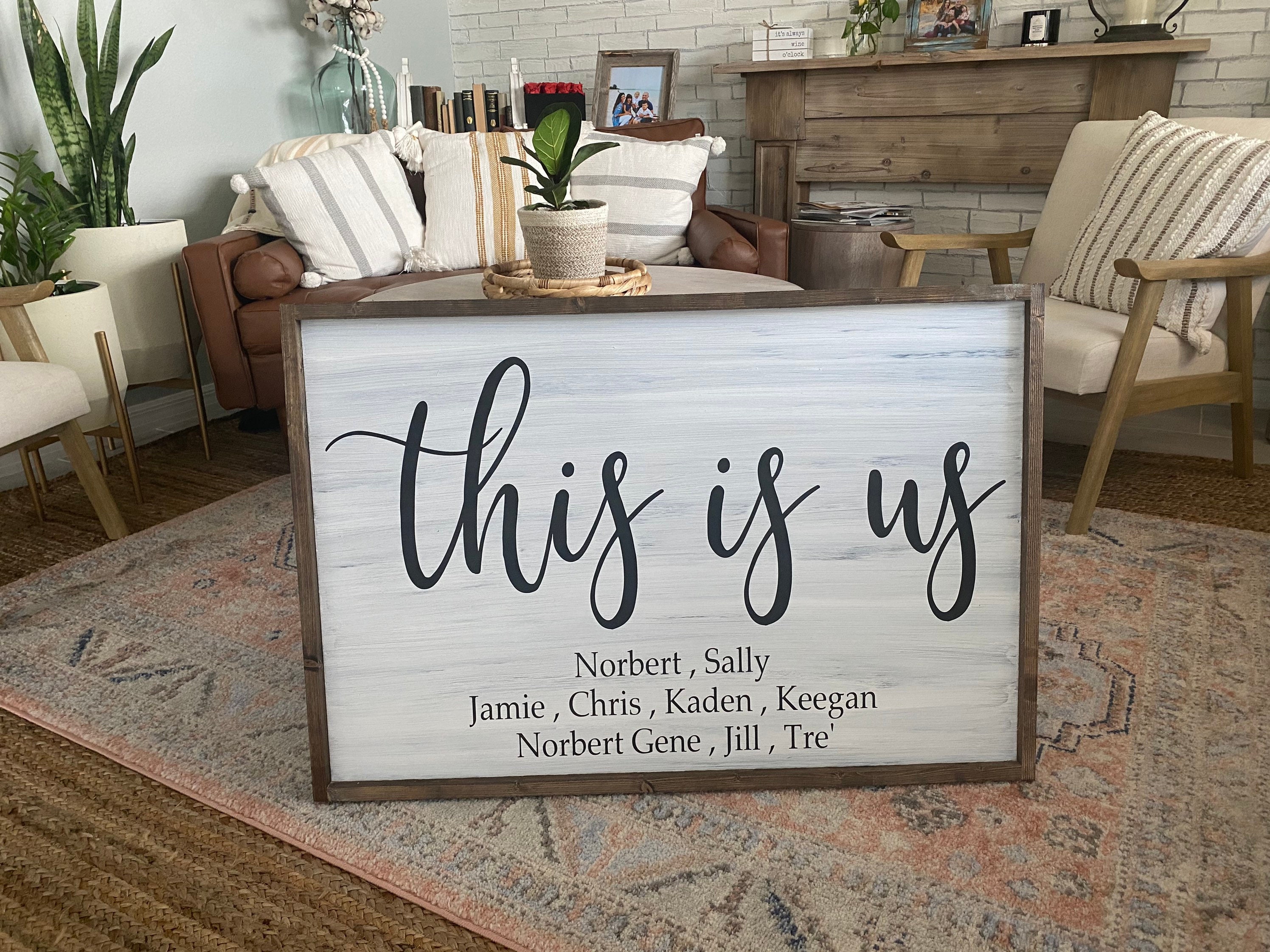 This is Us Names Framed Sign Our Life Our Story Our Home | Etsy