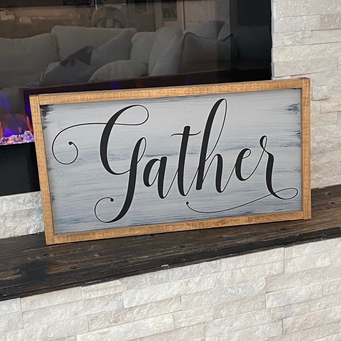 Large Gather Sign Framed Gather Sign Wood Sign Farmhouse - Etsy