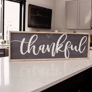 Wooden Thankful Sign | Thankful Sign | Farmhouse Decor | Rustic Decor ...
