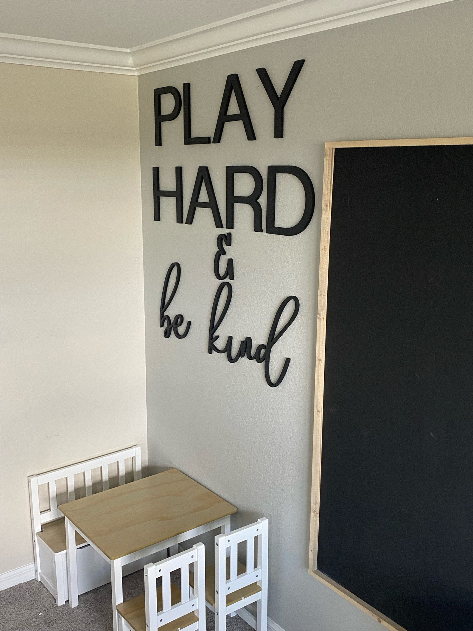 Play Hard and Be Kind | Play Room Decor | Wooden Letters | Kids Room ...