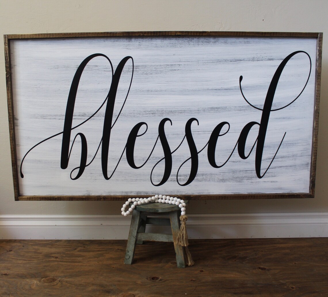 4ft Blessed Sign Farmhouse Blessed Sign Wood Sign | Etsy