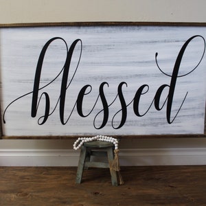 4ft Blessed Sign | Farmhouse Blessed Sign | Wood Sign | Blessed ...