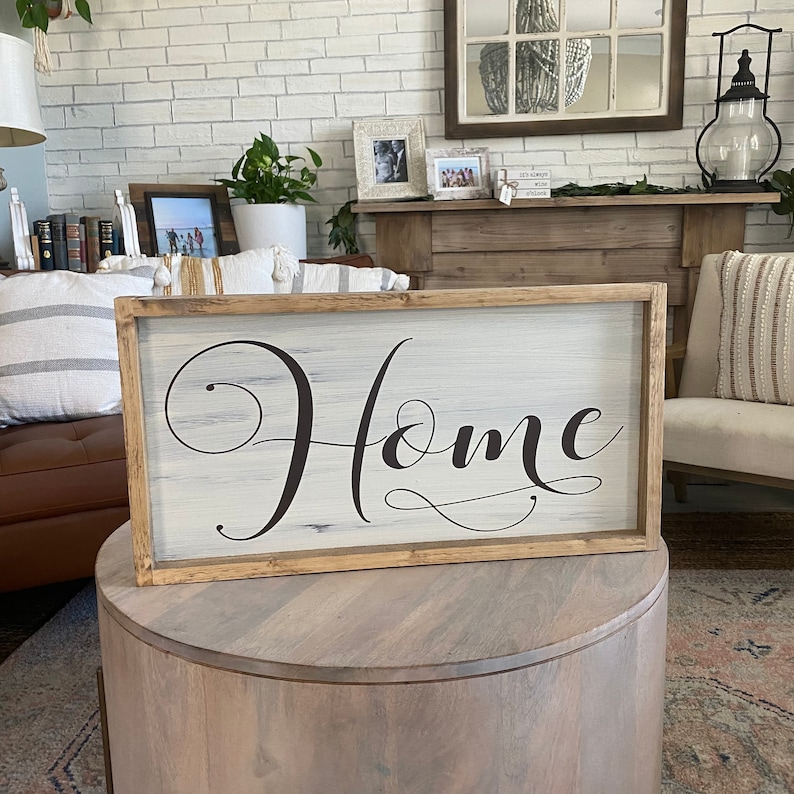 Large Home Sign Framed Home Sign Wood Sign Farmhouse - Etsy