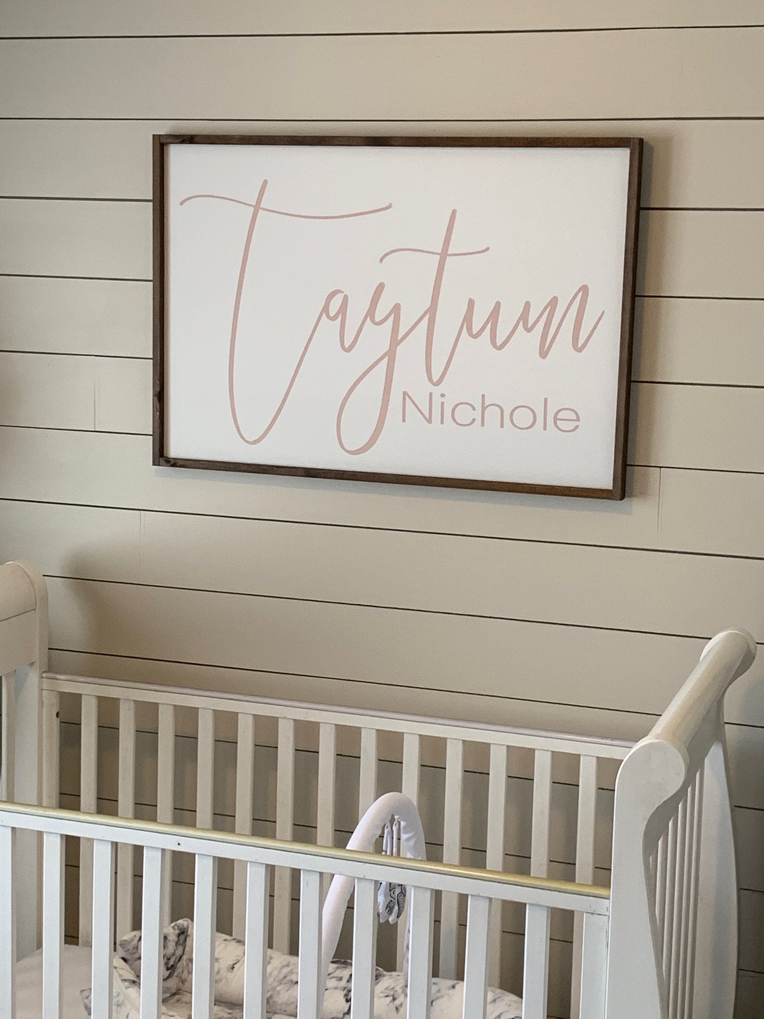 Custom Framed Wooden Nursery Sign Name Sign Baby Girl Name | Etsy