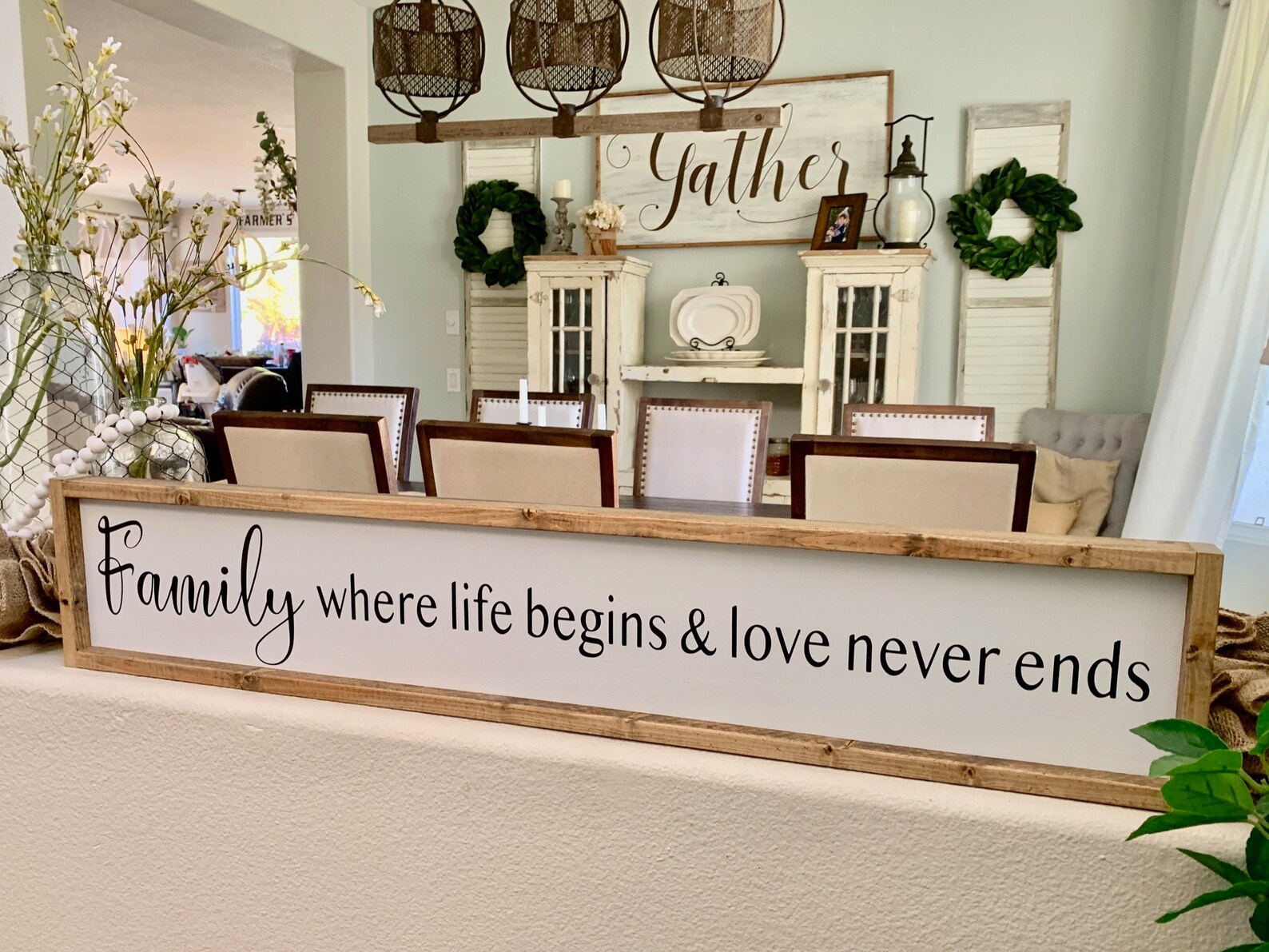 Family Sign Framed Sign Family Where Life Begins and Love - Etsy