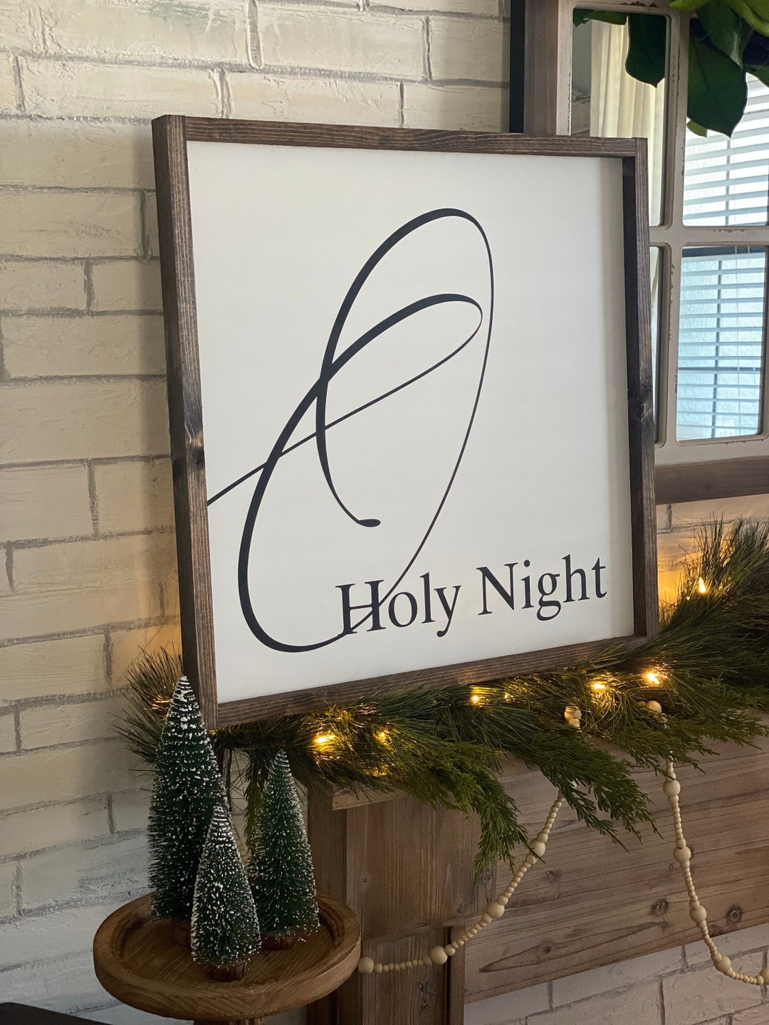 Oh Holy Night | Christmas Sign | Merry Christmas | Large White Sign ...