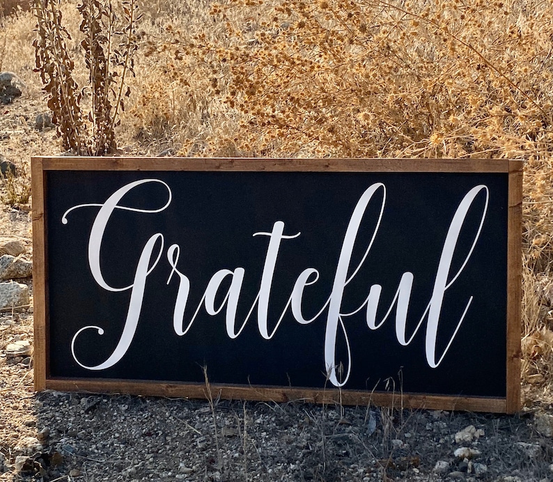 Grateful Sign | Framed Grateful Sign | Wood Sign | Farmhouse Grateful ...