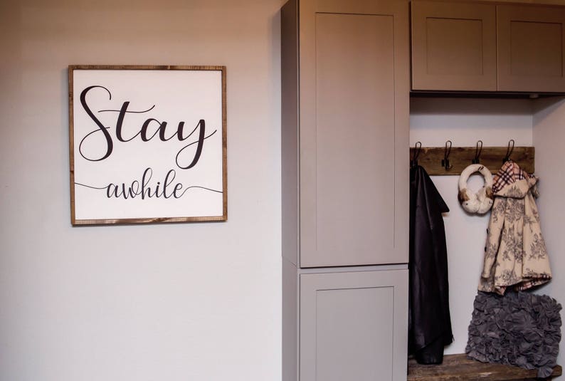 Stay Awhile Stay Awhile Art Bedroom Sign Guest Room Sign - Etsy
