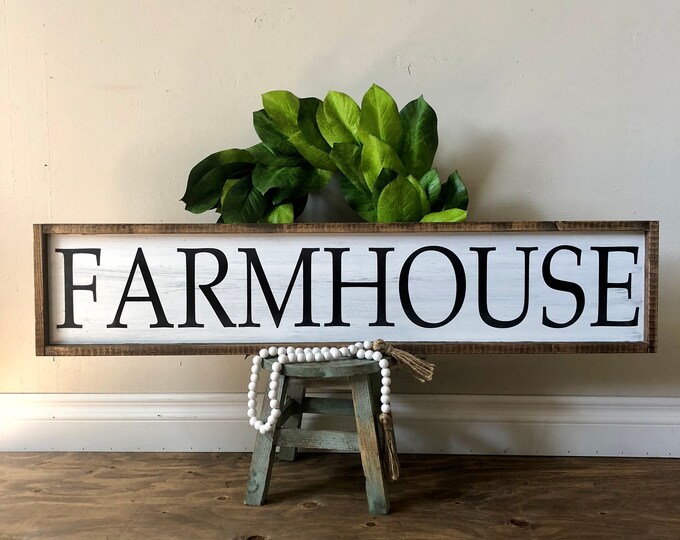 Large FARMHOUSE Sign Customized Sign Framed Farmhouse Sign Kitchen ...