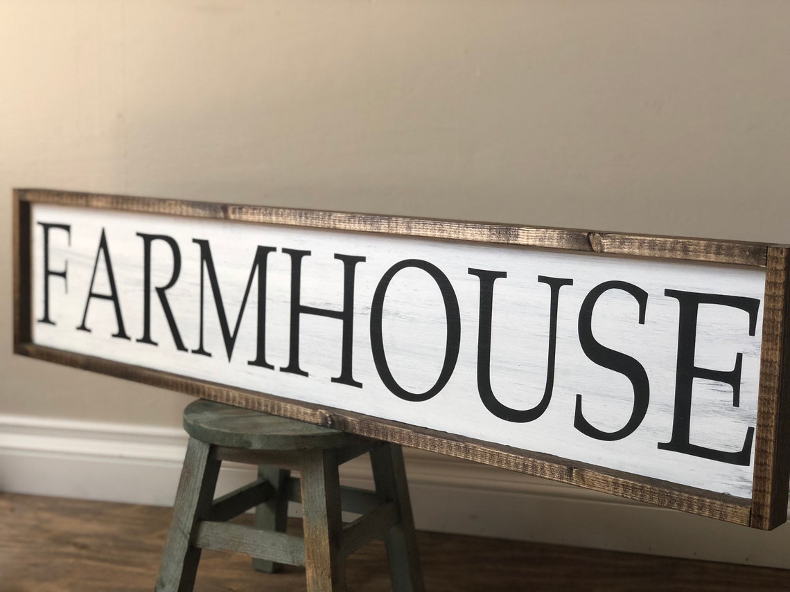 Large FARMHOUSE Sign Customized Sign Framed Farmhouse Sign - Etsy