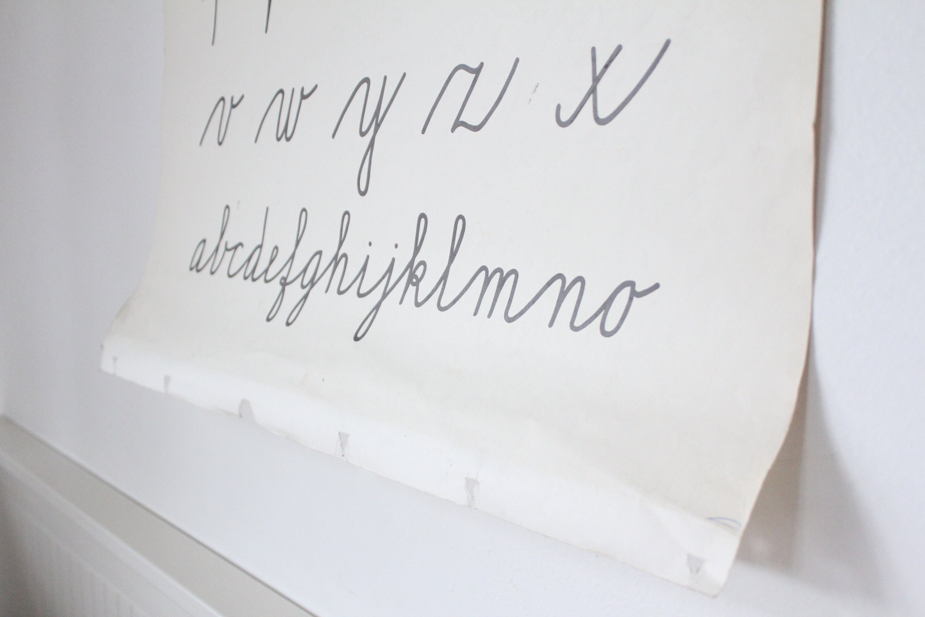 Calligraphy Poster Chart, Pull Down Poster, Original Vintage Poster ...