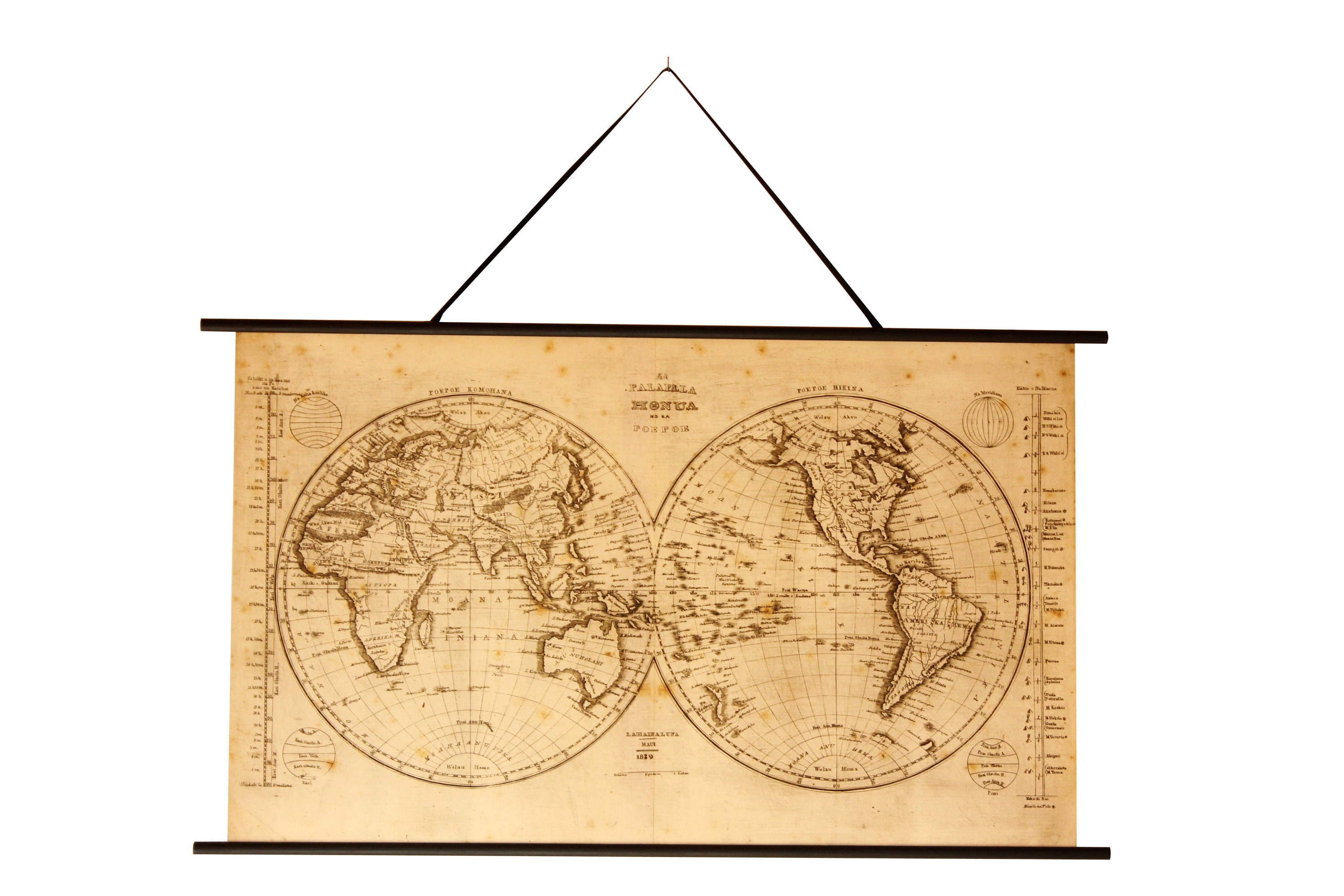 Old Map Print, Ancient Map of the World, Map on Canvas, Vintage ...