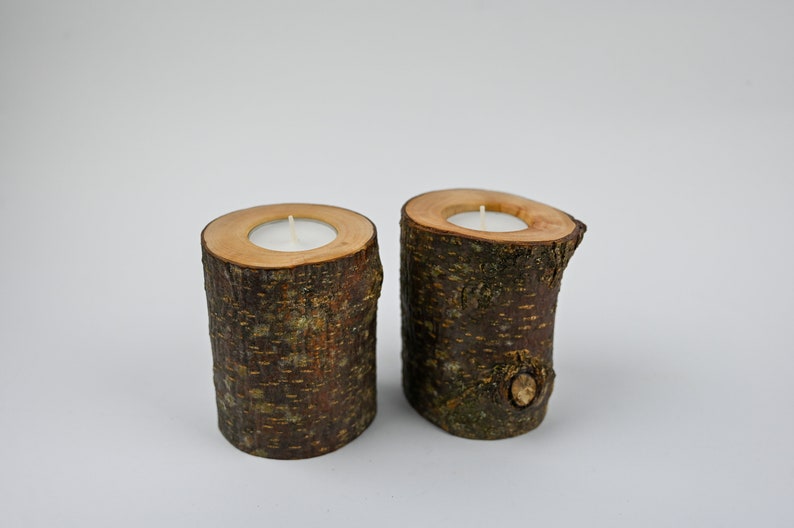 Handmade Wooden Candle Holders Set - Etsy