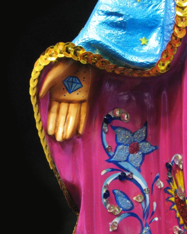 Virgen María Día De Muertos – Escultura Custom Pintada a Mano, Sugar ...