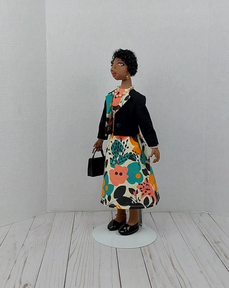 African American Cloth Art Doll – Gwen, 20" Soft Sculpture Collectible ...
