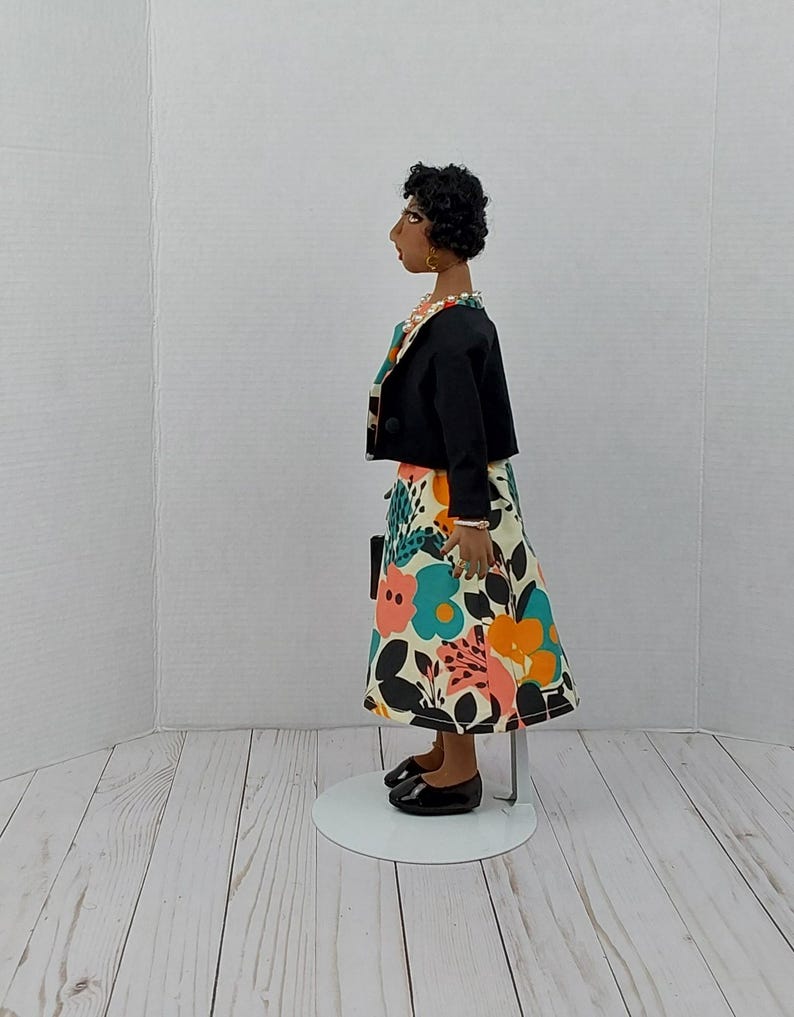 African American Cloth Art Doll – Gwen, 20" Soft Sculpture Collectible ...