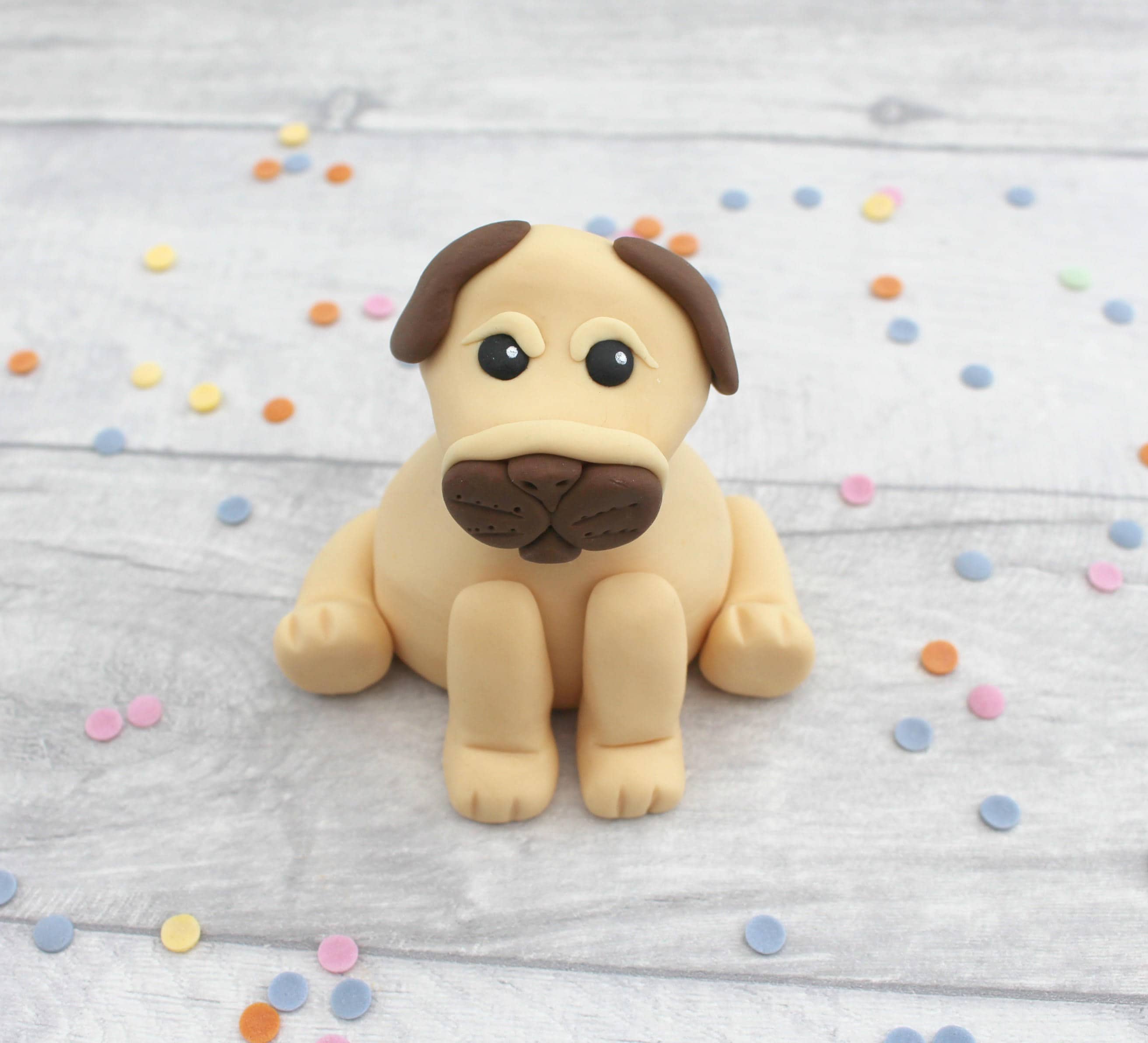Pug Cake Topper Fondant Dog Cake Decoration | Etsy UK