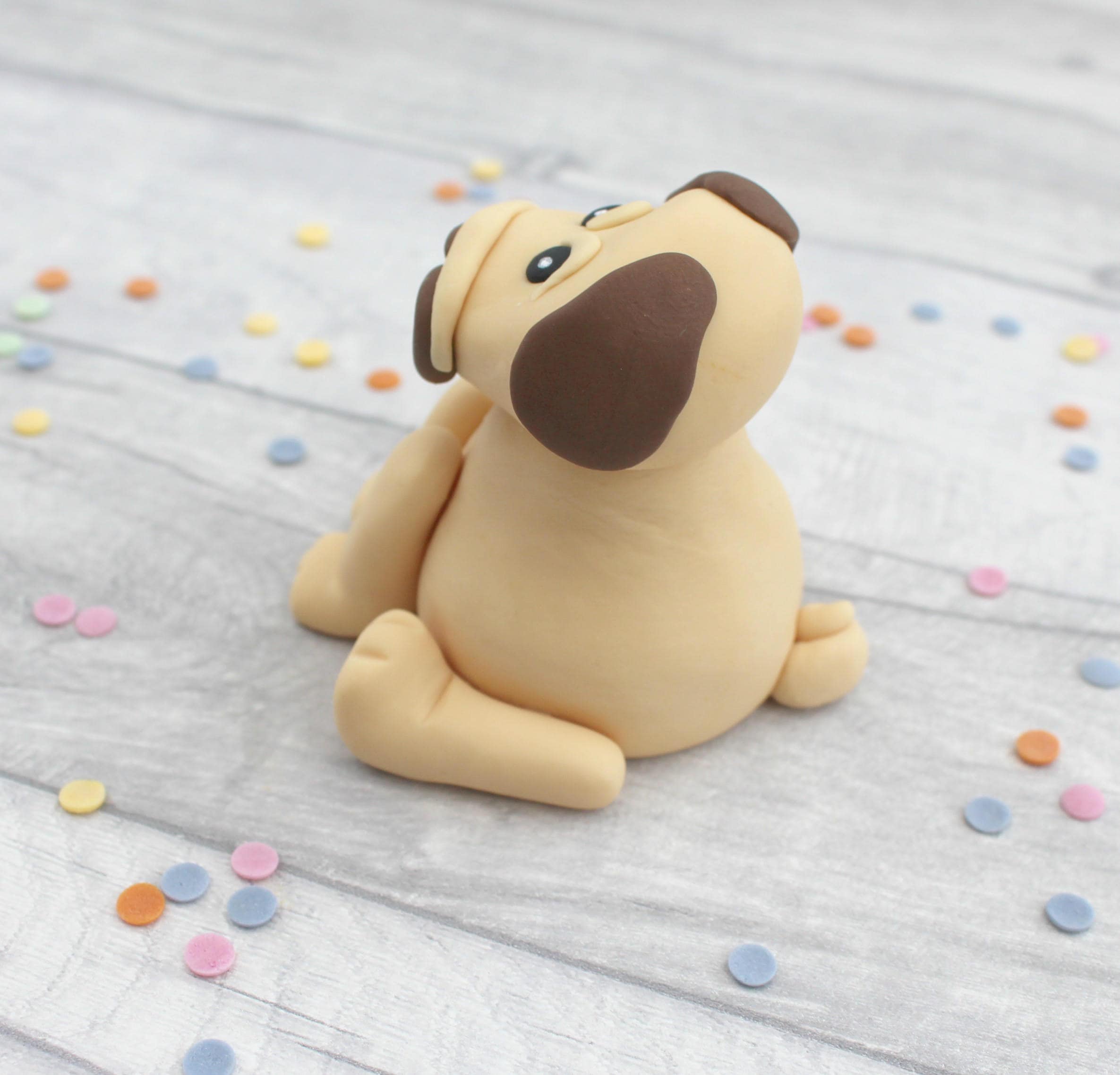 Pug Cake Topper Fondant Dog Cake Decoration | Etsy UK