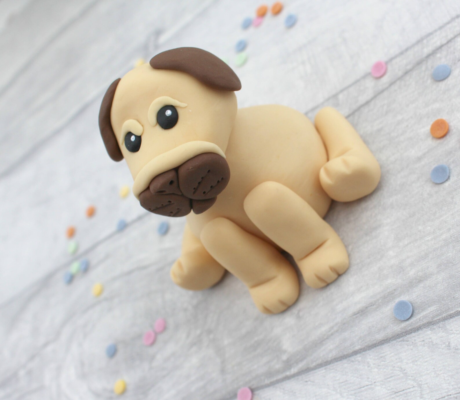 Pug Cake Topper Fondant Dog Cake Decoration | Etsy UK