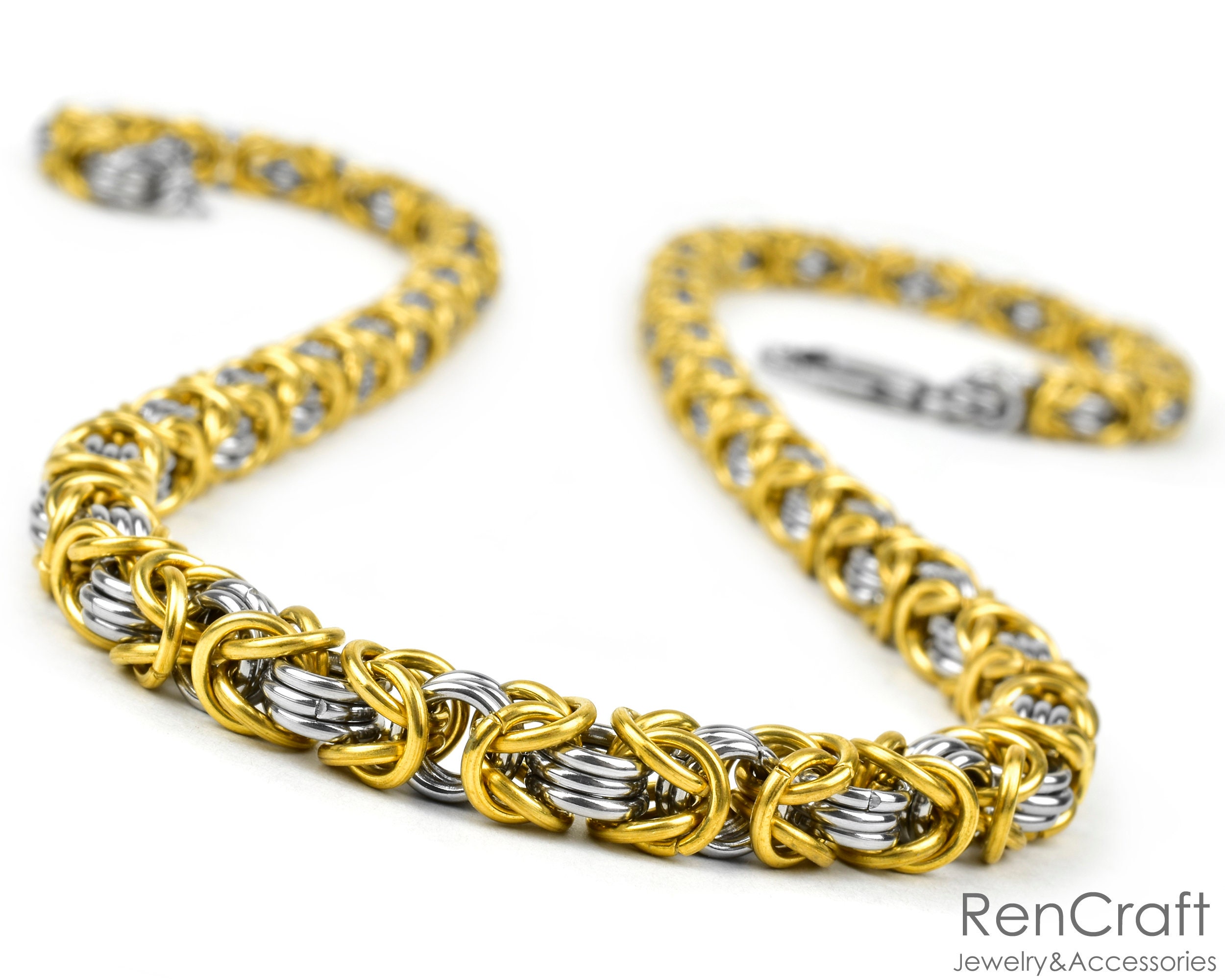 Byzantine chain Stainless steel and brass byzantine chain | Etsy