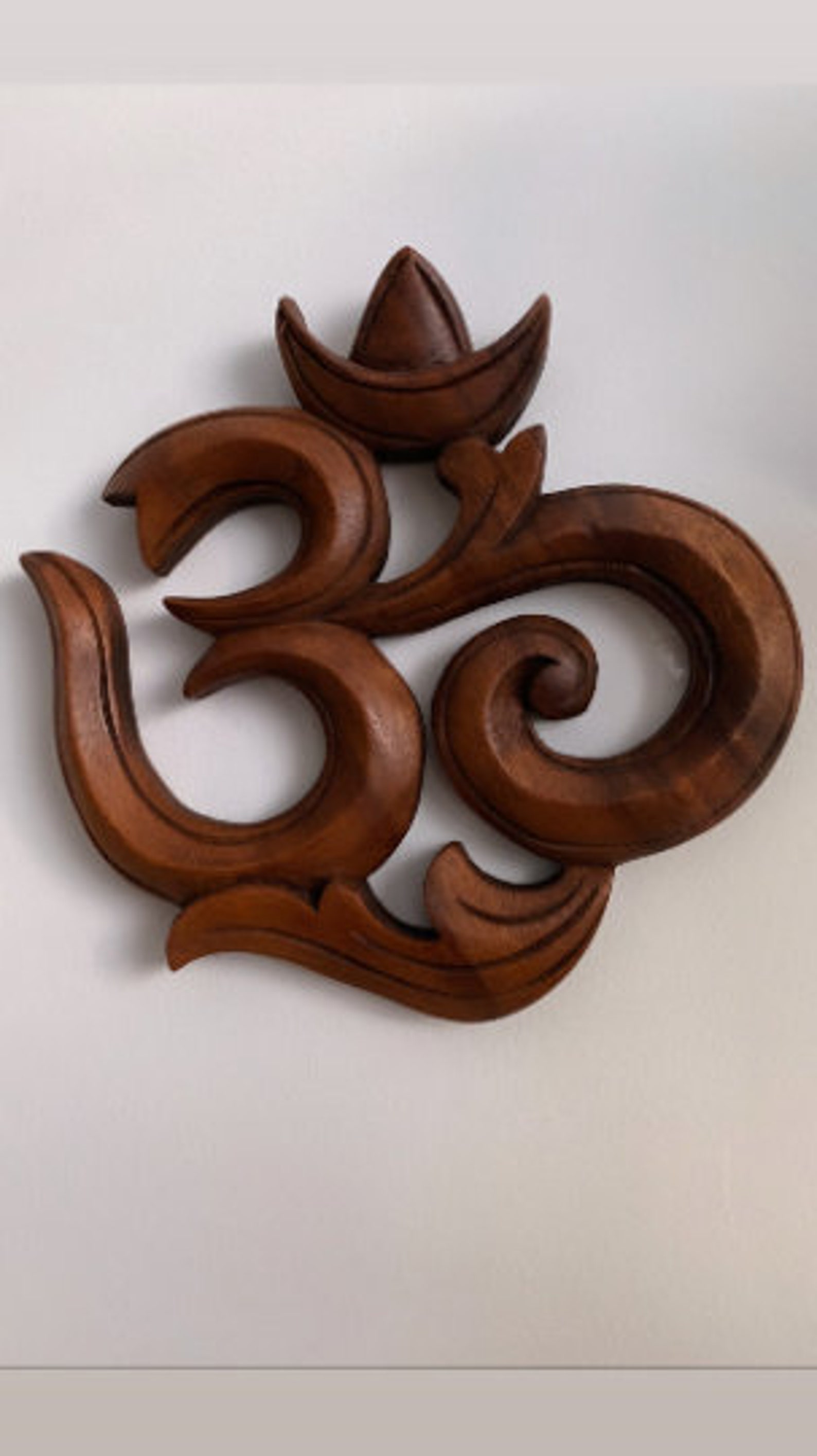 Hand Carved Dark Wood Om Aum Symbol for meditation space yoga | Etsy