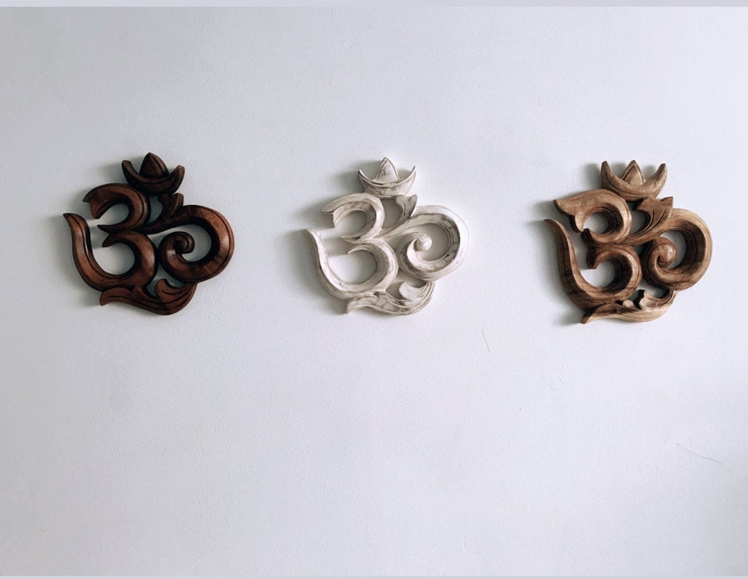 Wooden Om Symbol Aum Sign for Yoga Room, Meditation Space, Yoga Studio ...