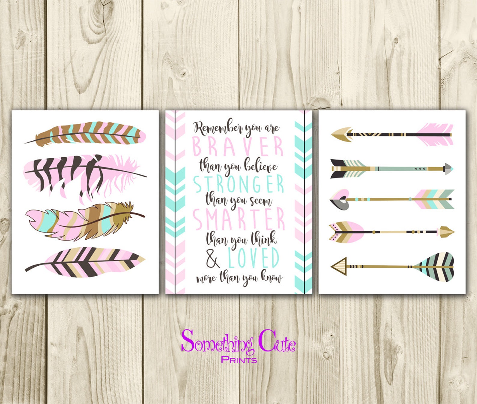 Boho Nursery Wall Art Tribal Baby Nursery Art Feathers | Etsy