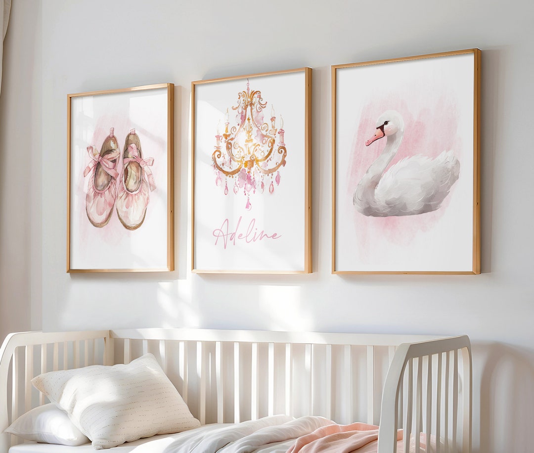 Swan Nursery Art, Girl Nursery Decor, Baby Shower Gift, Baby Room Decor ...