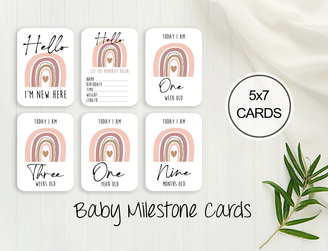 Baby Milestone Cards, Boho Milestone Cards, Rainbow Milestone Cards ...