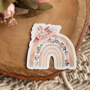 Rainbow Stickers, Rainbow Floral Boho Sticker, Watercolor Sticker ...