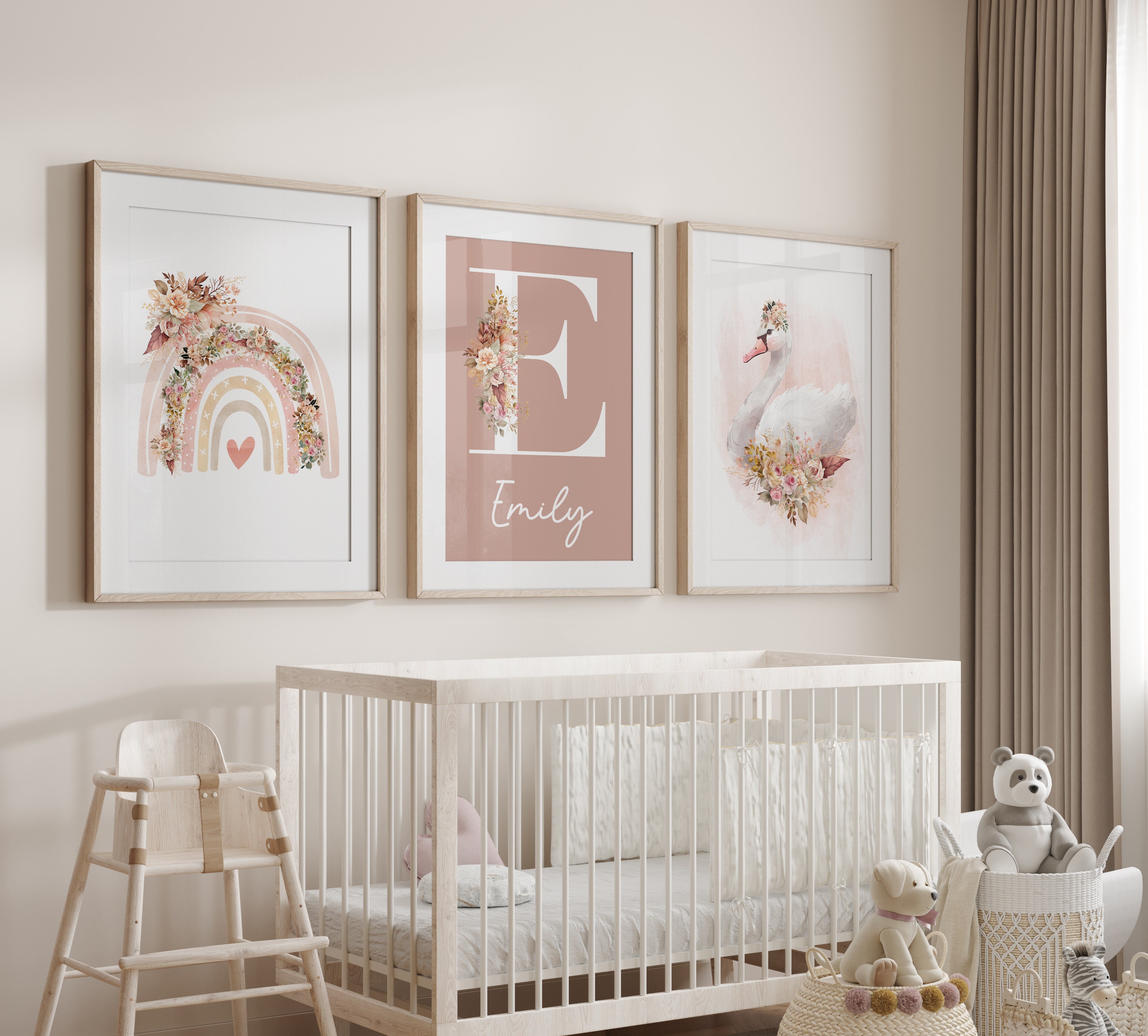 Swan Nursery Art, Girl Nursery Decor, Baby Shower Gift, Baby Room Decor ...