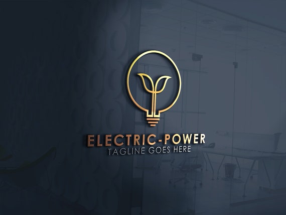 Electric Power Logo green Energy Logo Electric Electricity | Etsy