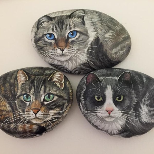 Painted Rocks Cats - Etsy