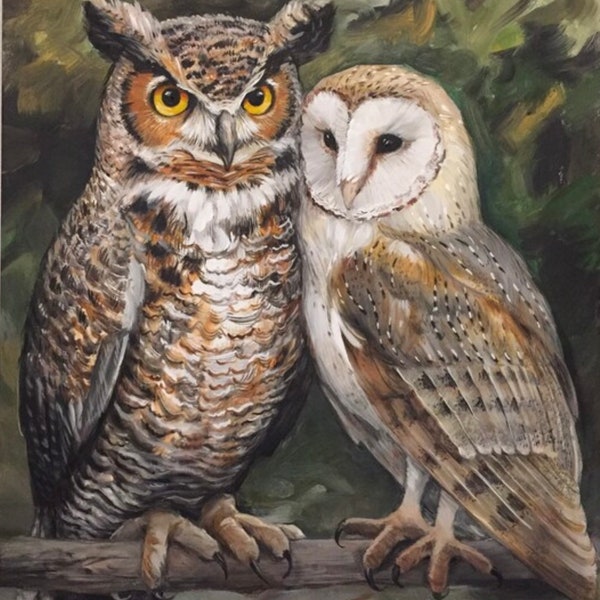 Owl Painting - Etsy