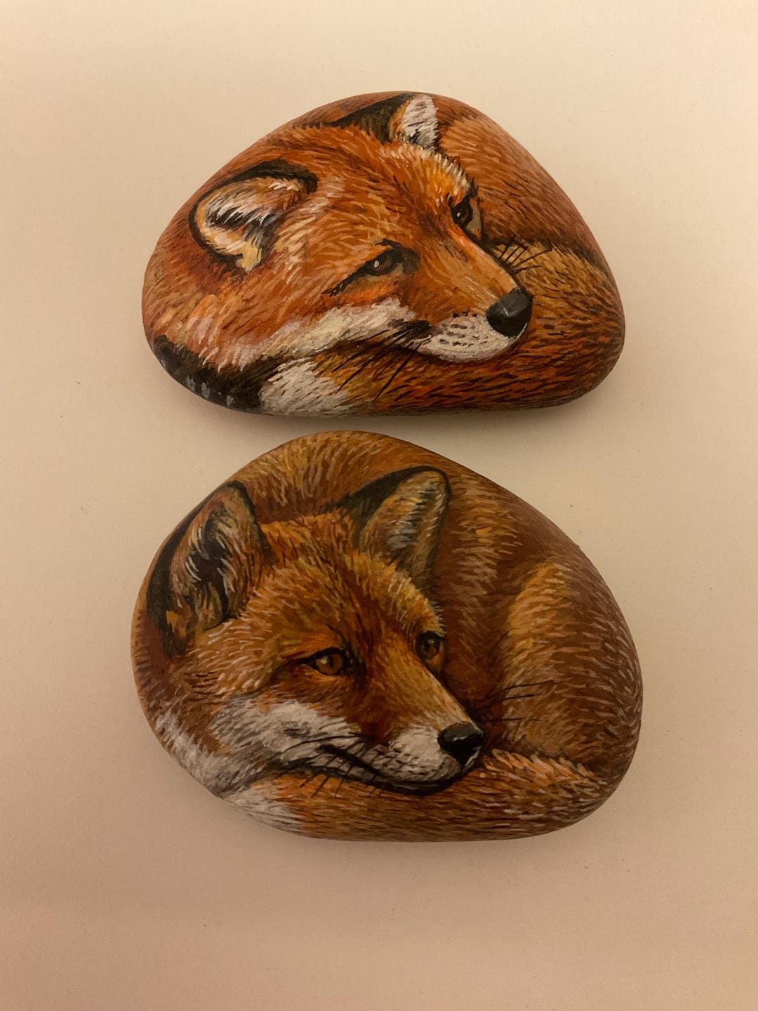 Fox Rock - Fox Painted on Rock - Rock Painting - Rock Art - Acrylic ...