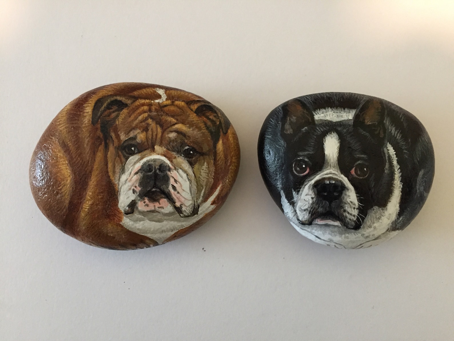 Custom Dog Portraits on Rocks Painted Dogs on Rock Painted Animals on ...