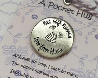 Bumble Bee Pocket Hug, Glass Fidget Pebble, Uplifting Present, Bumble ...