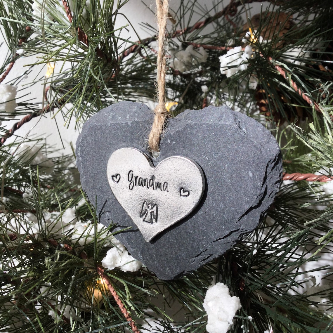 Personalised Slate Heart Decoration | Etsy