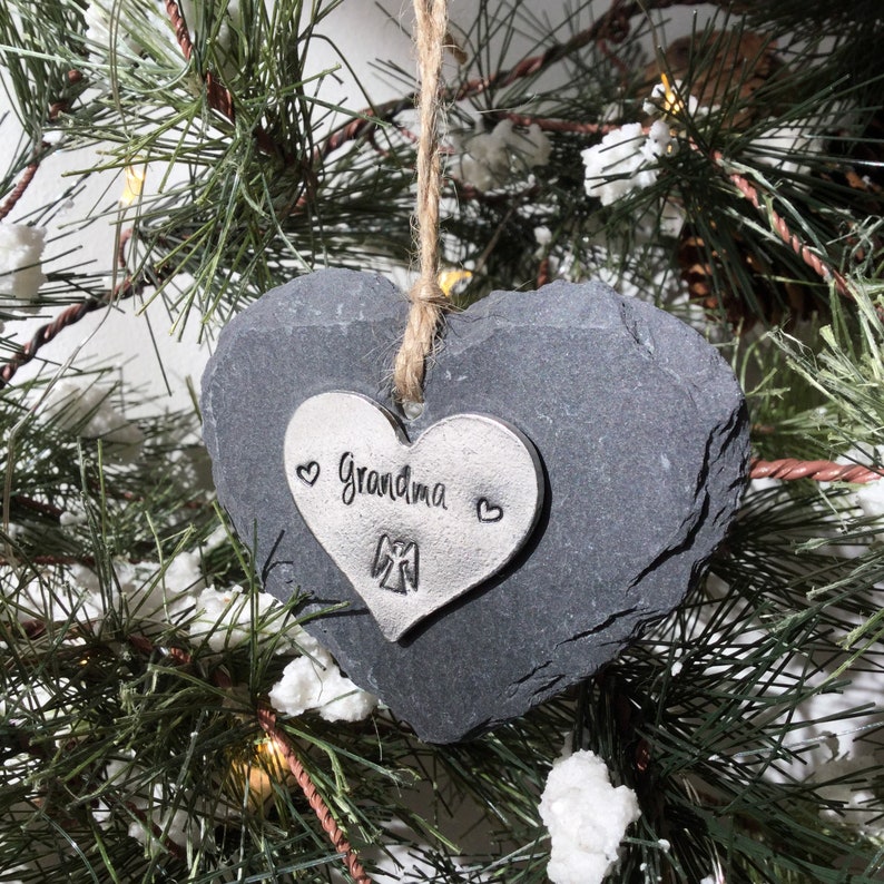 Personalised Slate Heart Decoration - Etsy UK