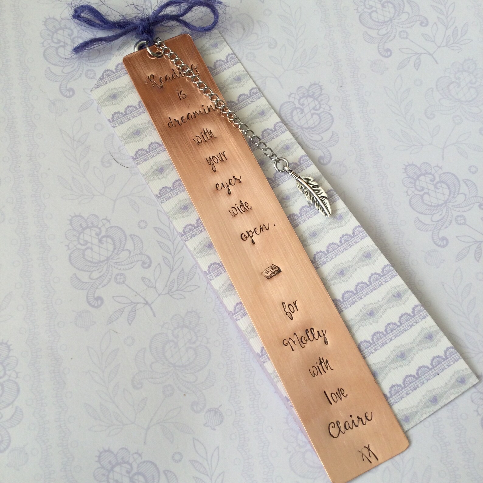 Personalised Copper Bookmark Customised Metal Bookmark Gift - Etsy