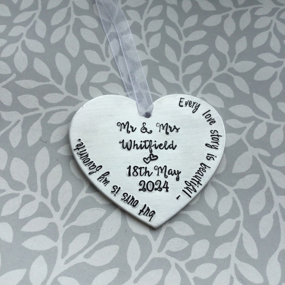 Personalised Wedding Keepsake Heart, Gift for Bride and Groom ...