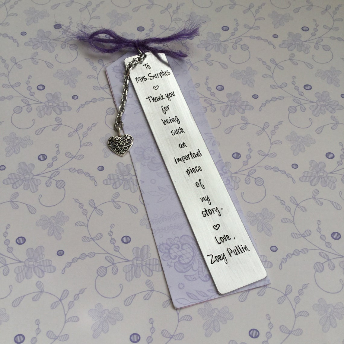 Personalised Teacher Bookmark End of Term Gift Gift for | Etsy