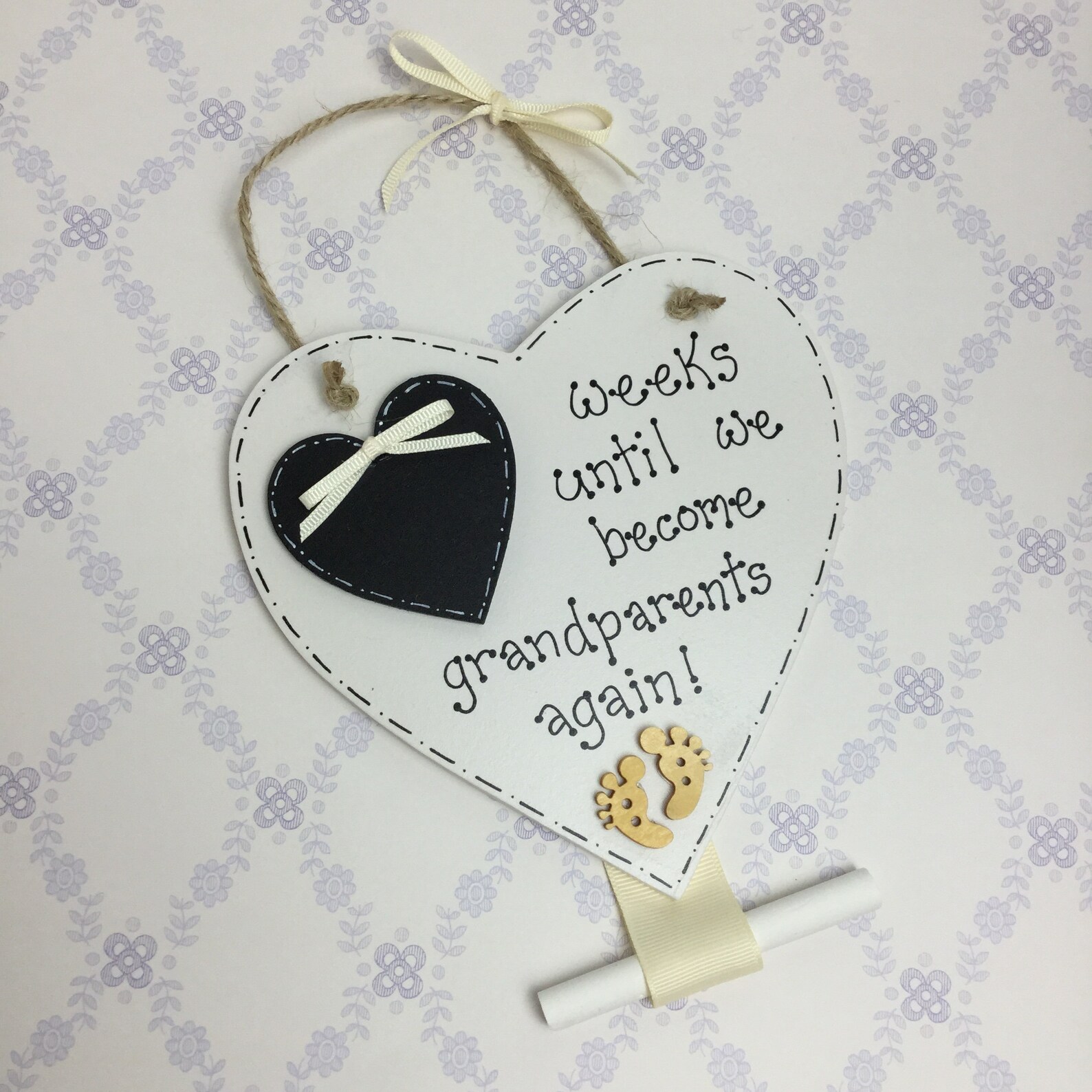 New Grandparent Countdown Plaque, New Grandchild, Weeks Till I Become a ...