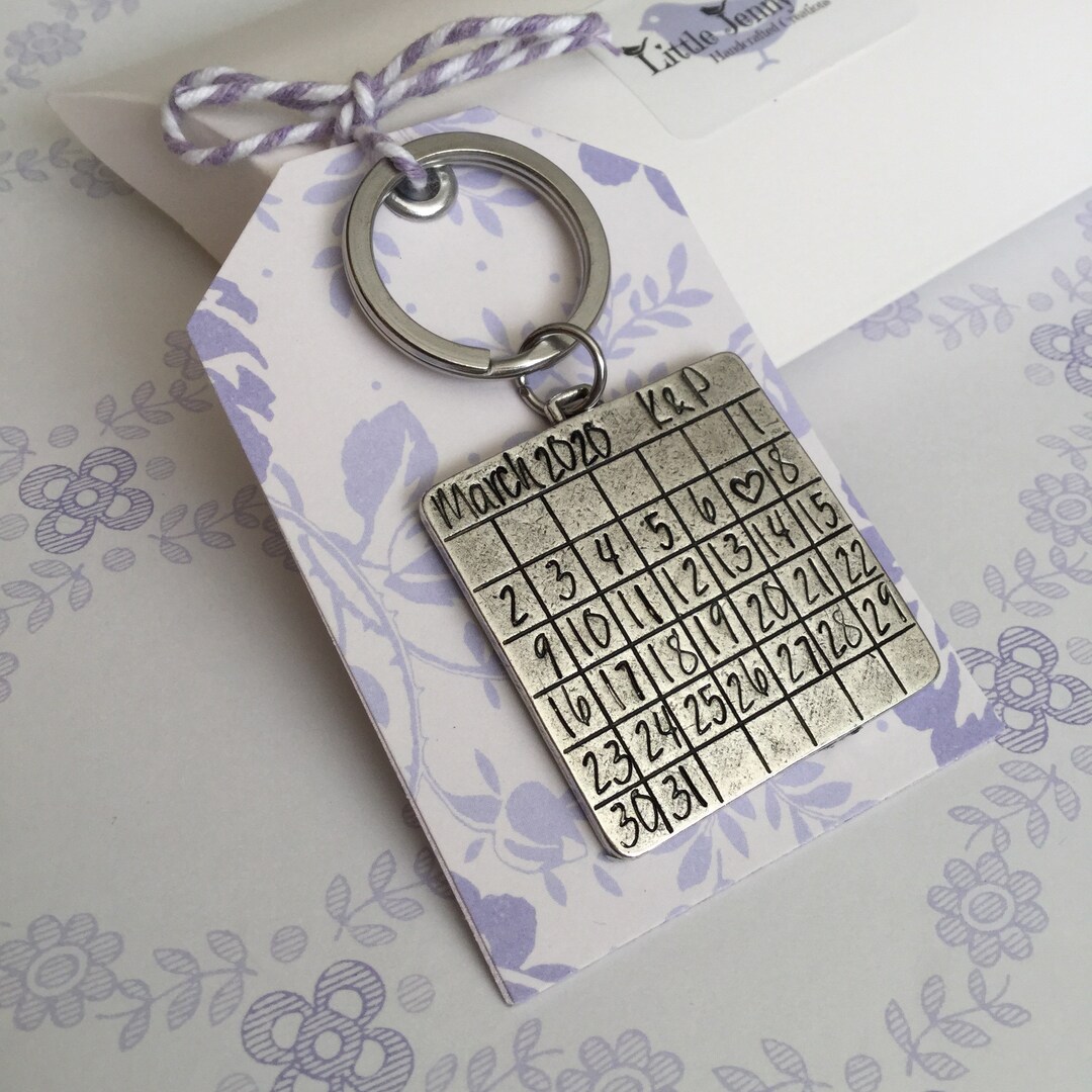 Personalised Calendar Keyring - Etsy